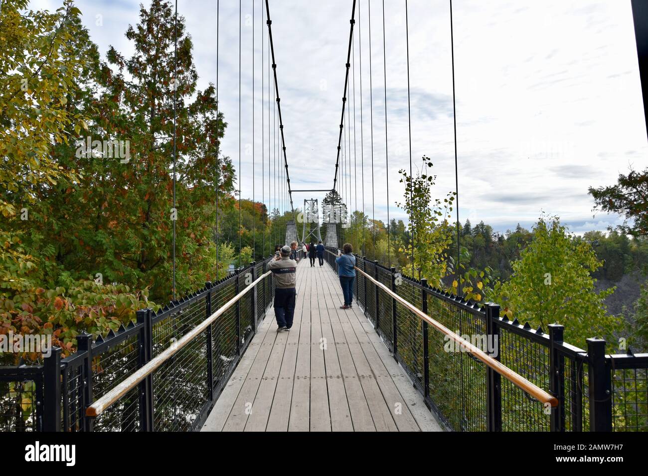 The Montmorency Falls Footbridge spanning the Chute-Montmorency ...