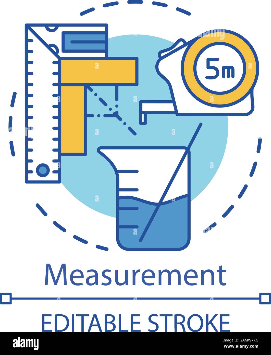 Measurement possibilities, measuring equipment concept icon. Angle ...