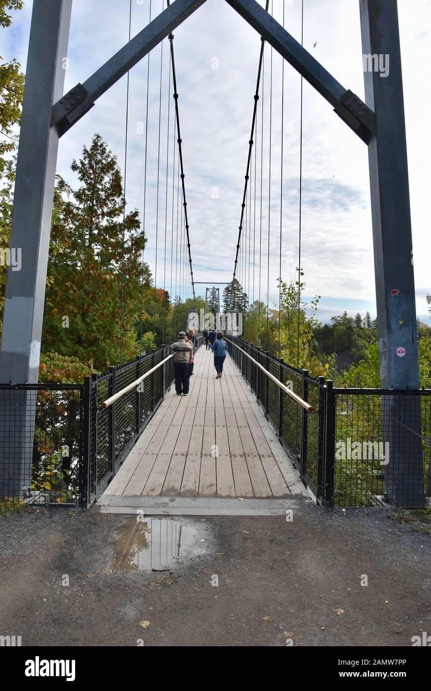 The Montmorency Falls Footbridge spanning the Chute-Montmorency ...