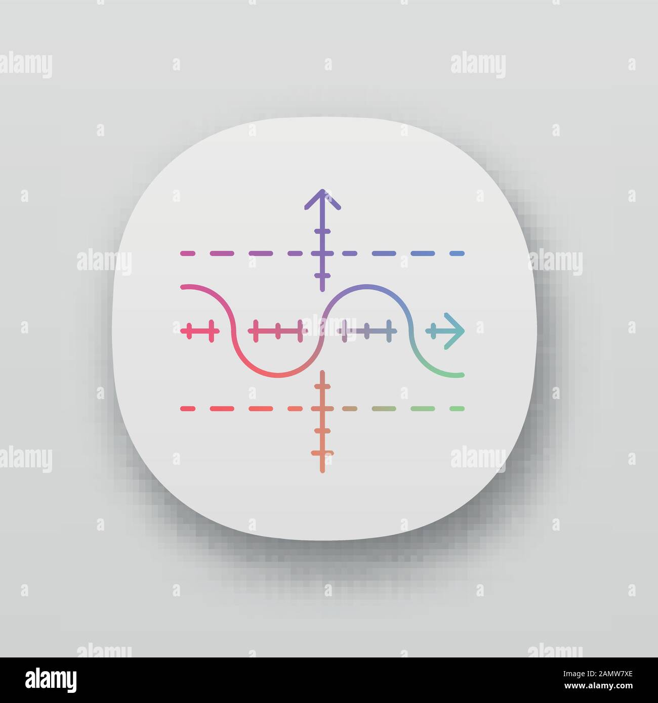 Function Graph App Icon Duplicate Function Sinusoid Sine Curve Diagram Math Graph Acoustic