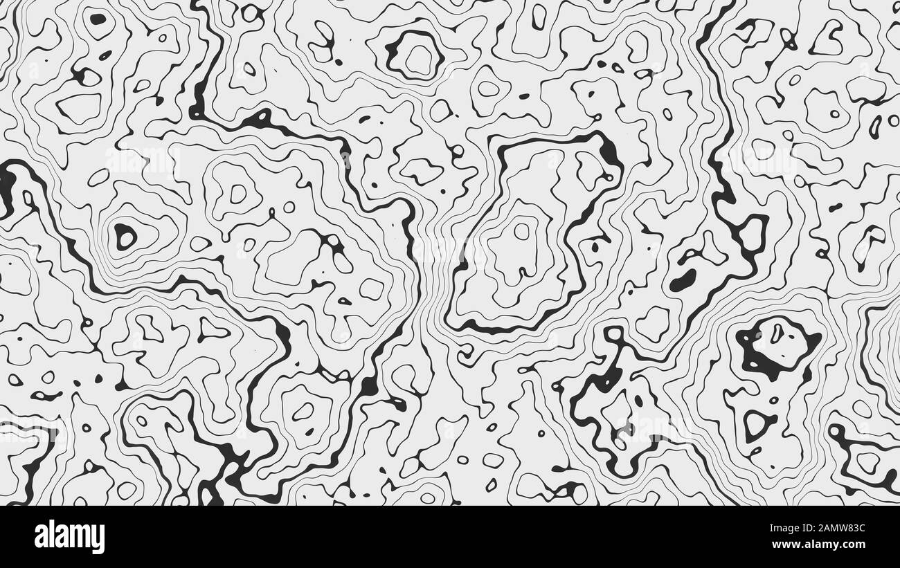 Abstract texture that looks like a topographical map. Black lines on a ...
