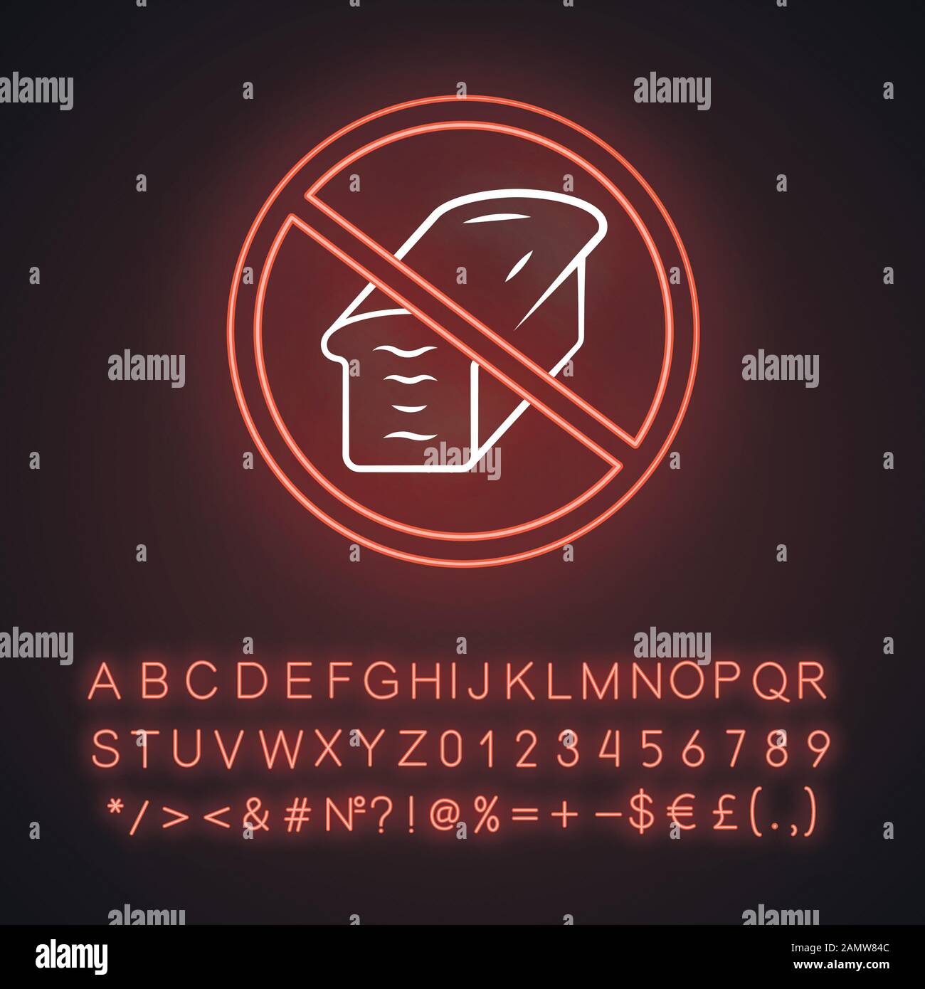 Low carb diet neon light icon. Carbohydrate and gluten free product ...