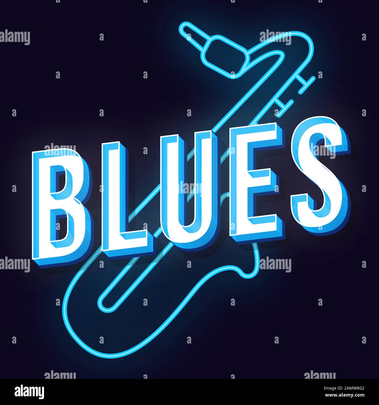 Blues vintage 3d vector lettering. Retro bold font, typeface. Pop art ...
