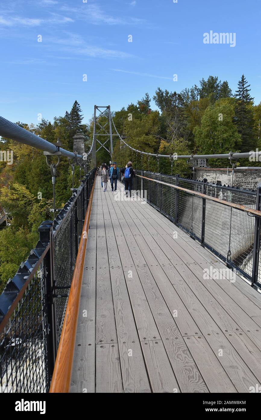 The Montmorency Falls Footbridge spanning the Chute-Montmorency ...