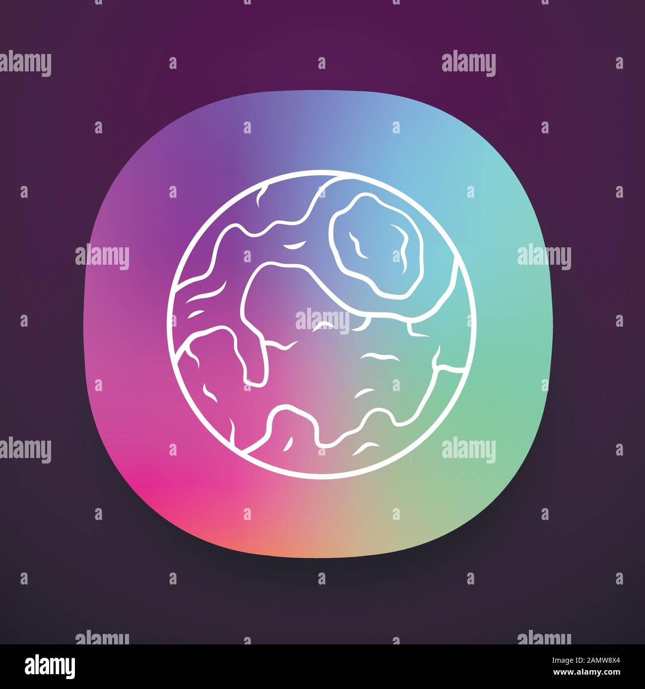 Earth app icon. Globe, planet model. Astronomical studies. Space trip ...