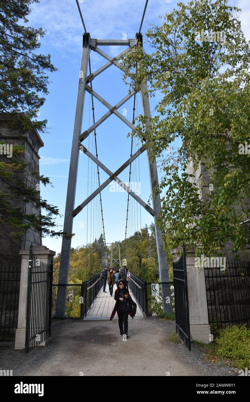 The Montmorency Falls Footbridge spanning the Chute-Montmorency ...
