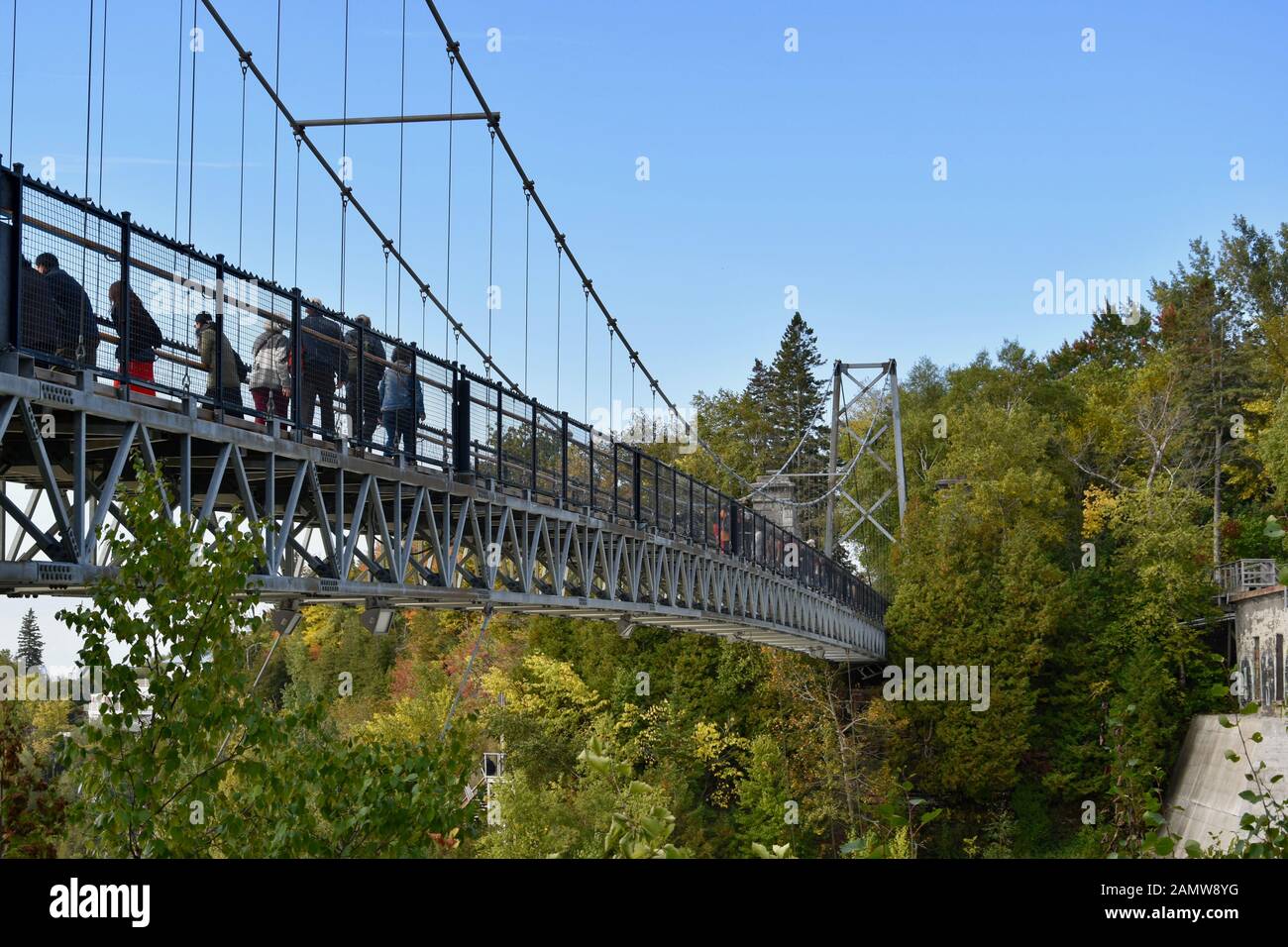 The Montmorency Falls Footbridge spanning the Chute-Montmorency ...