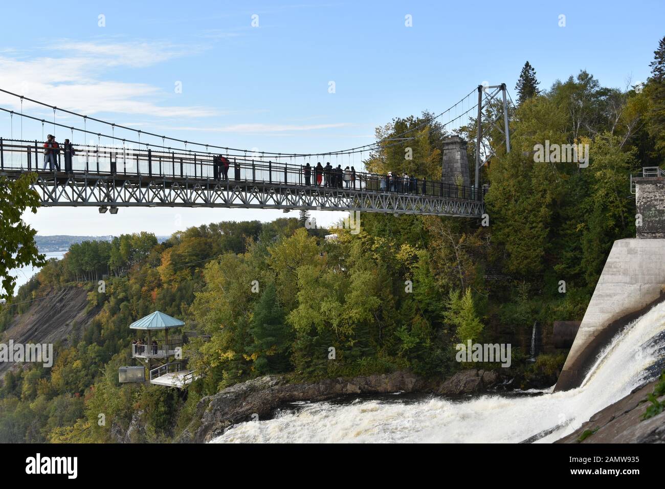 The Montmorency Falls Footbridge spanning the Chute-Montmorency ...