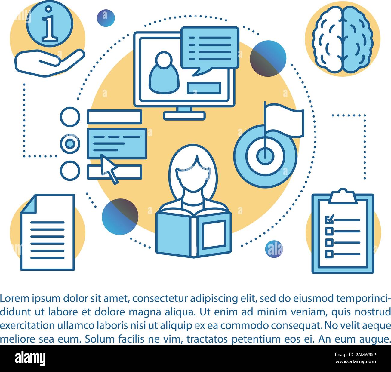 Education system article page vector template. E learning. Brochure ...