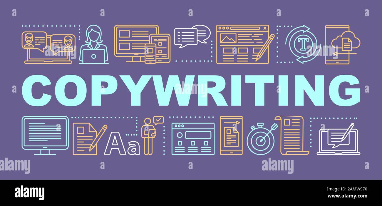 Copywriting word concepts banner. Advertising texts writing. Content ...