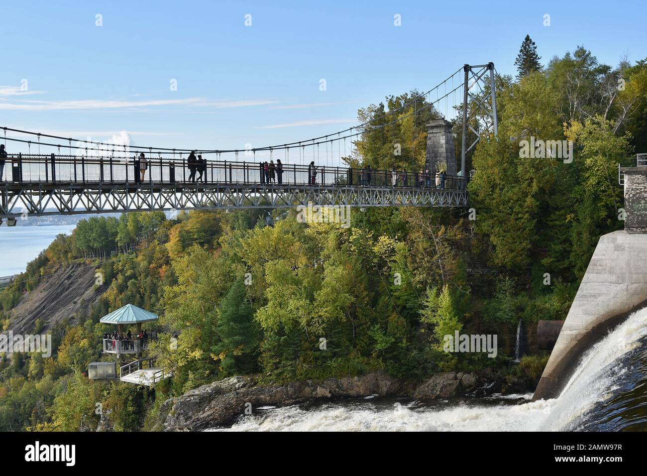 The Montmorency Falls Footbridge spanning the Chute-Montmorency ...