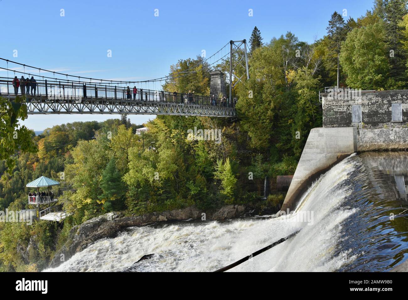 The Montmorency Falls Footbridge spanning the Chute-Montmorency ...