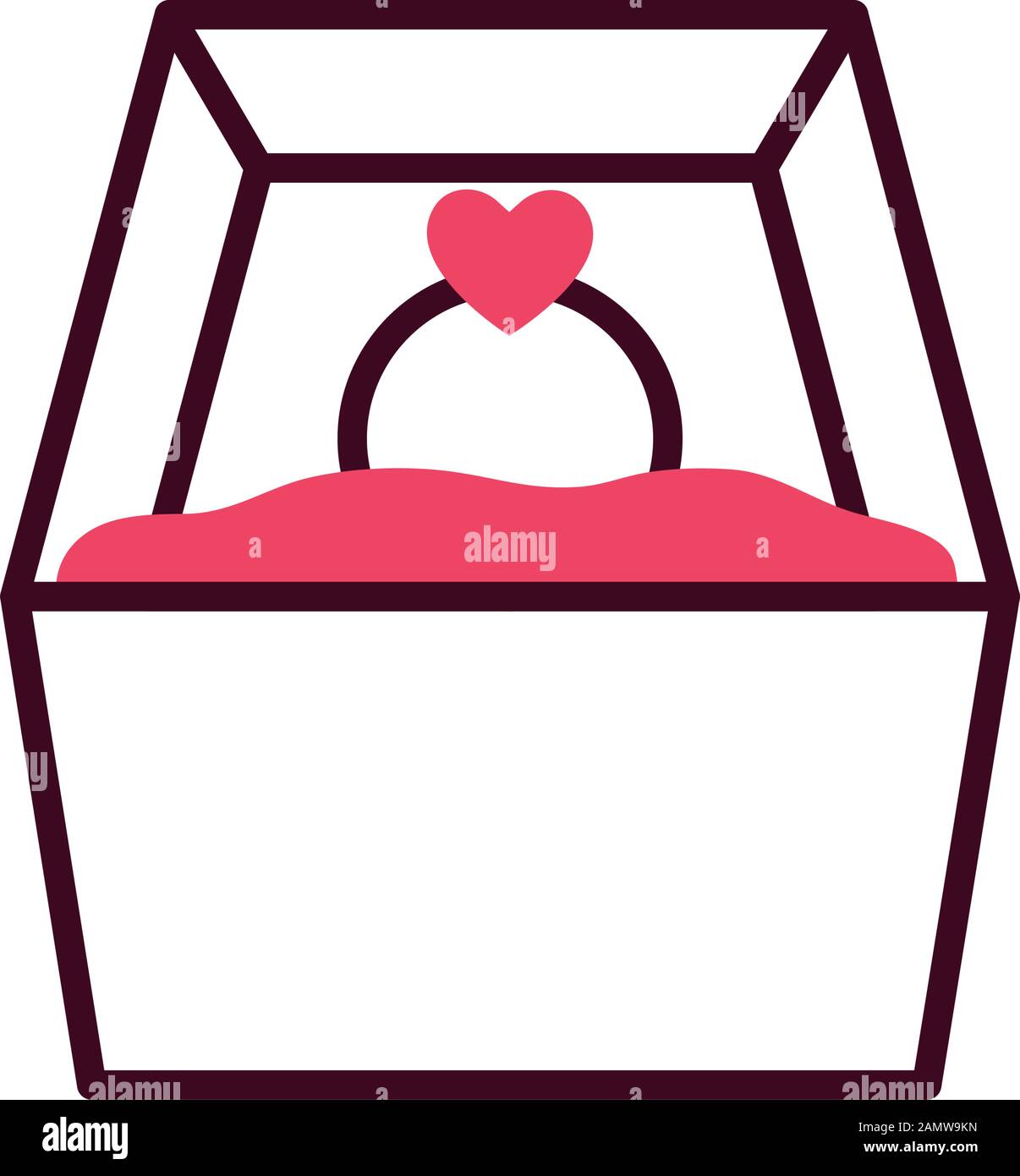 Isolated heart ring inside box vector design Stock Vector Image & Art ...