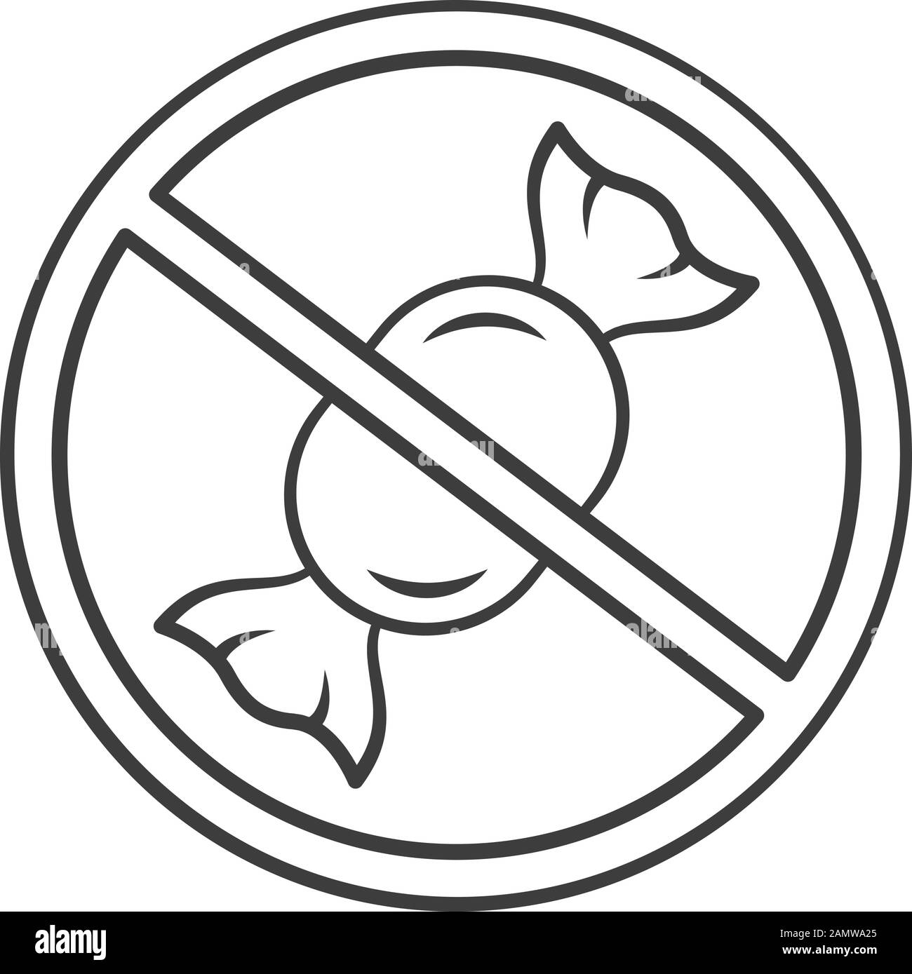 Sugar free product linear icon. Diabetic diet. Thin line illustration ...