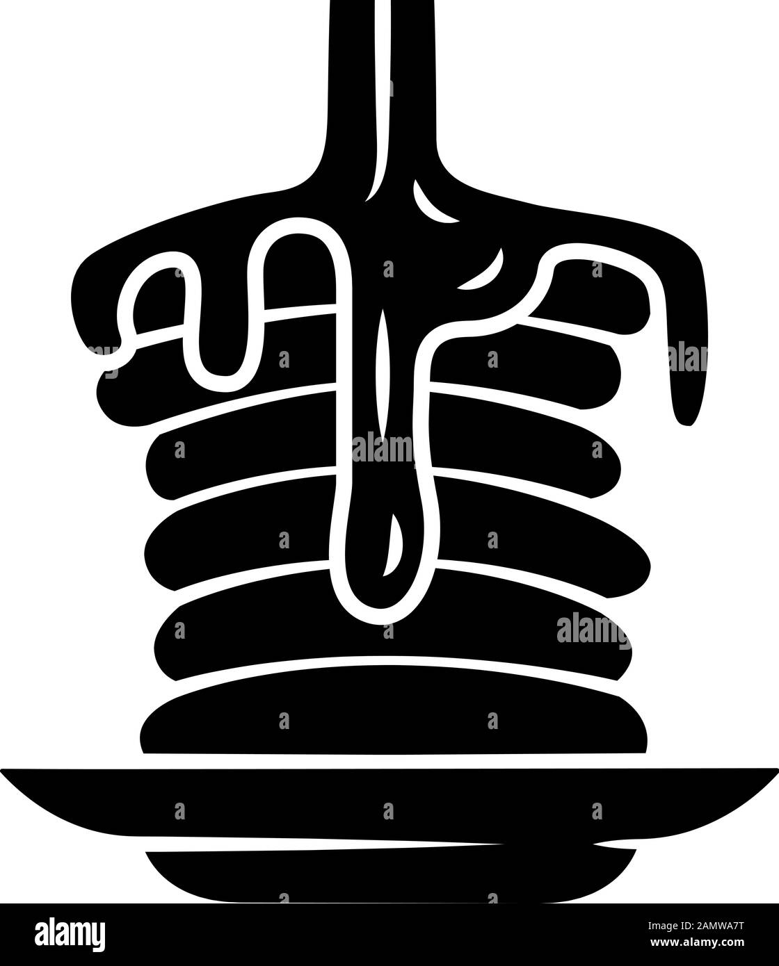 Pancakes with syrup glyph icon. Traditional american breakfast ...