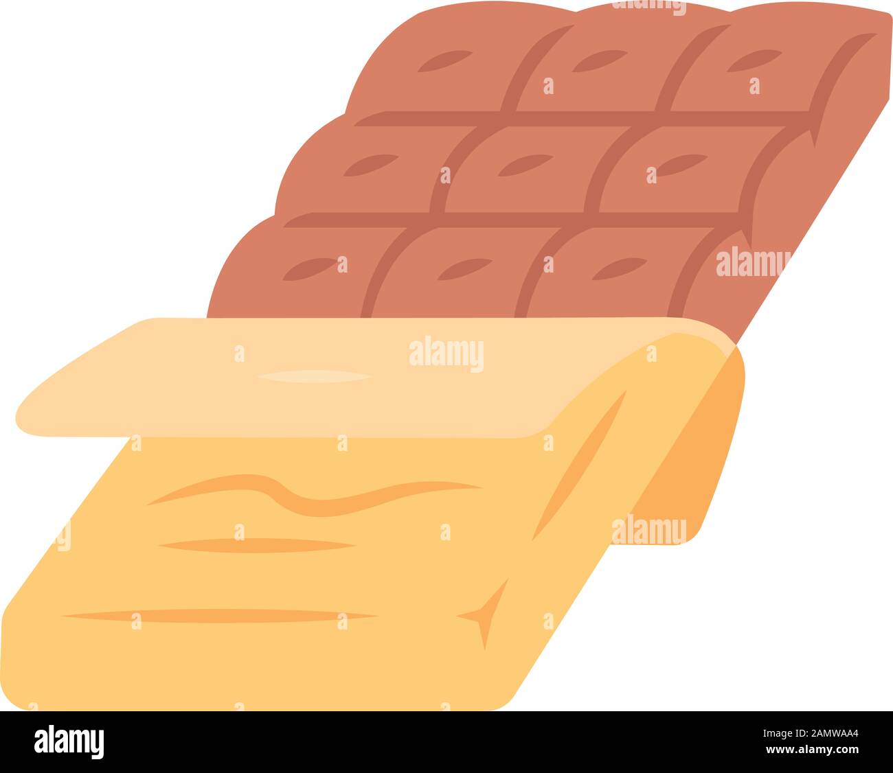 Chocolate bar flat design long shadow color icon. Dark, milk candy ...