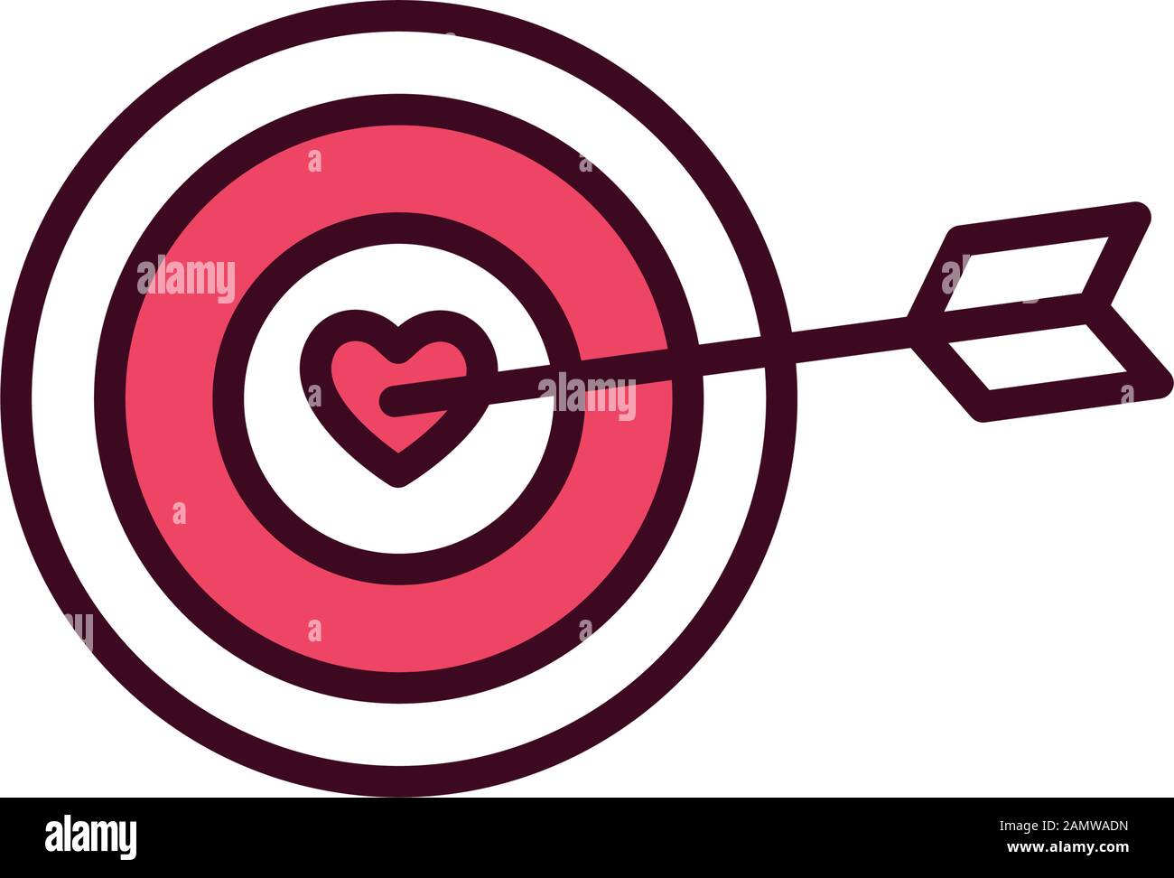 Isolated heart arrow and target vector design Stock Vector Image & Art ...