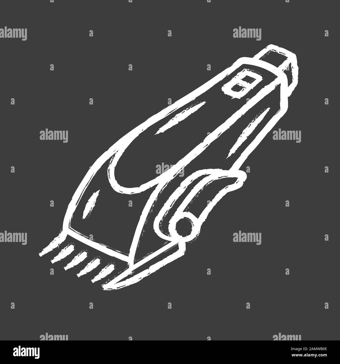 Shaving machine chalk icon. Haircutting procedure. Barbers beauty ...