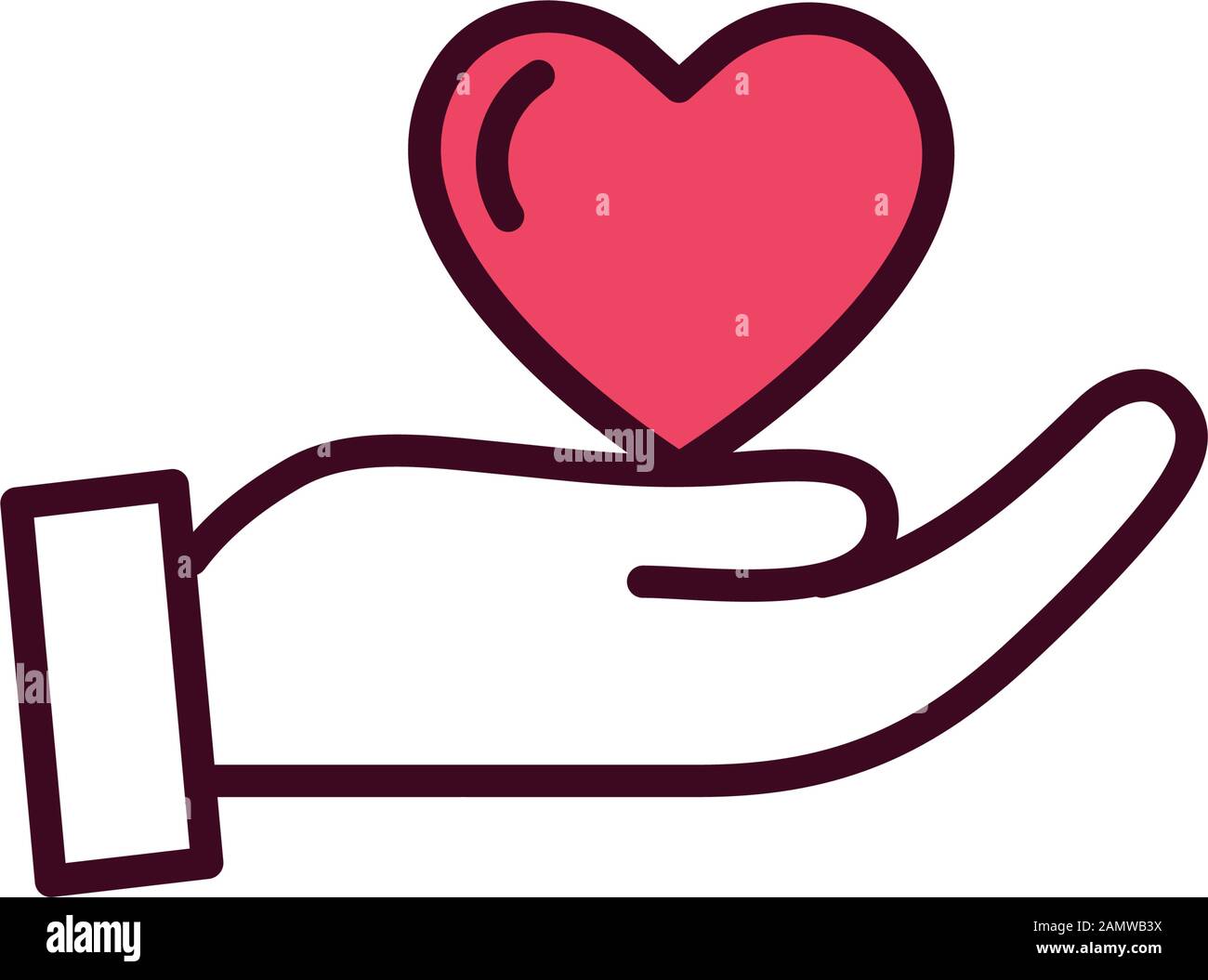 Isolated heart over hand vector design Stock Vector Image & Art - Alamy