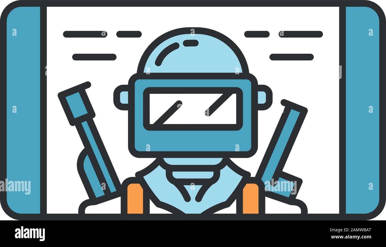 Mobile game color icon. Shooter, battle royale smartphone game ...