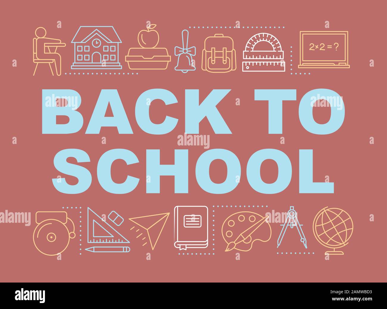 Back to school, college word concepts banner. Educational system ...