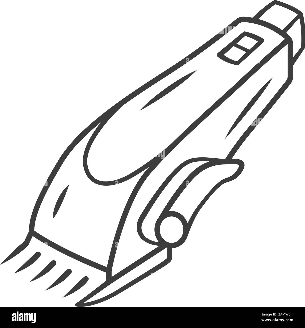 Shaving machine linear icon. Haircutting procedure. Barbers beauty ...