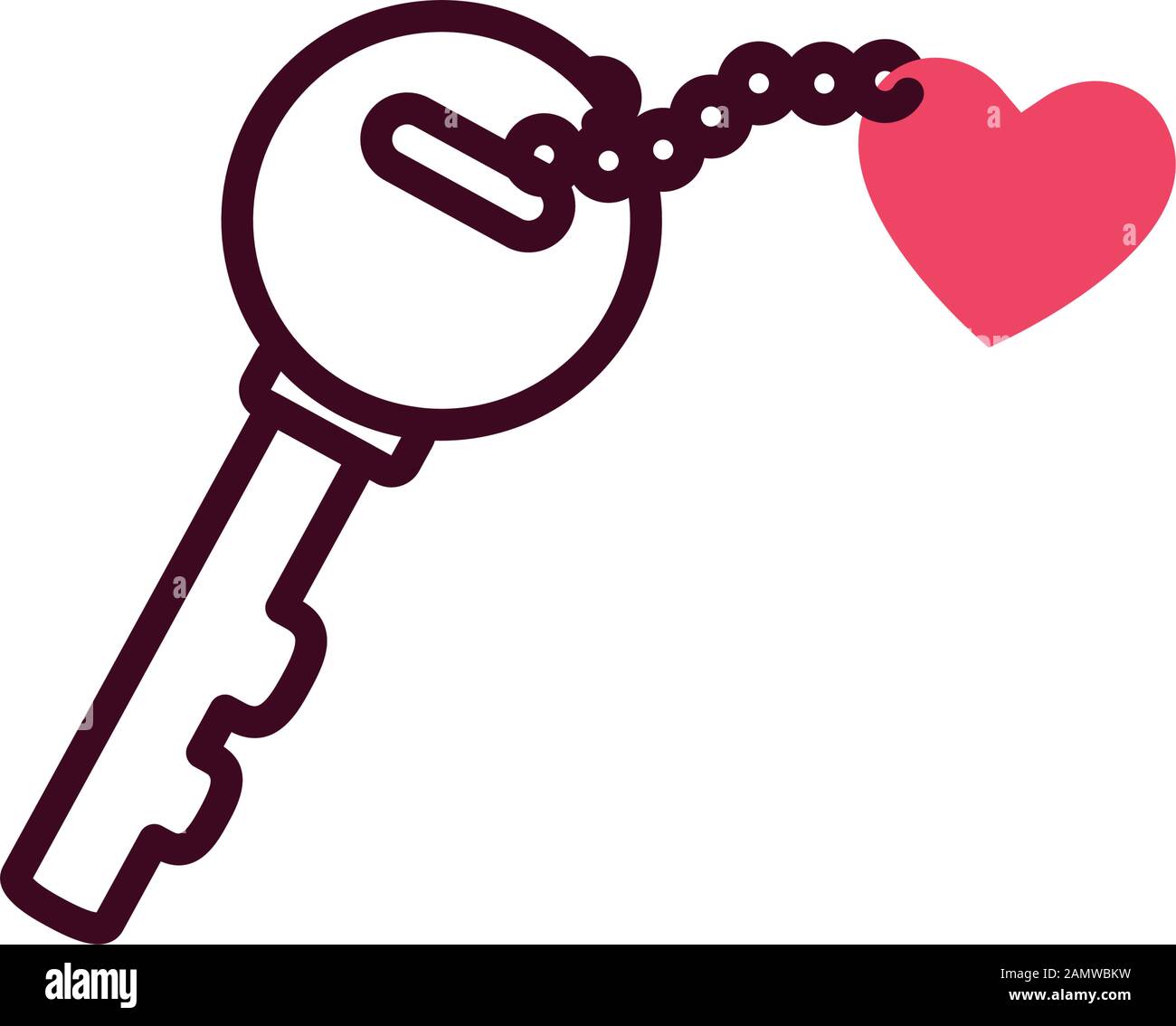 Isolated key with heart vector design Stock Vector Image & Art - Alamy