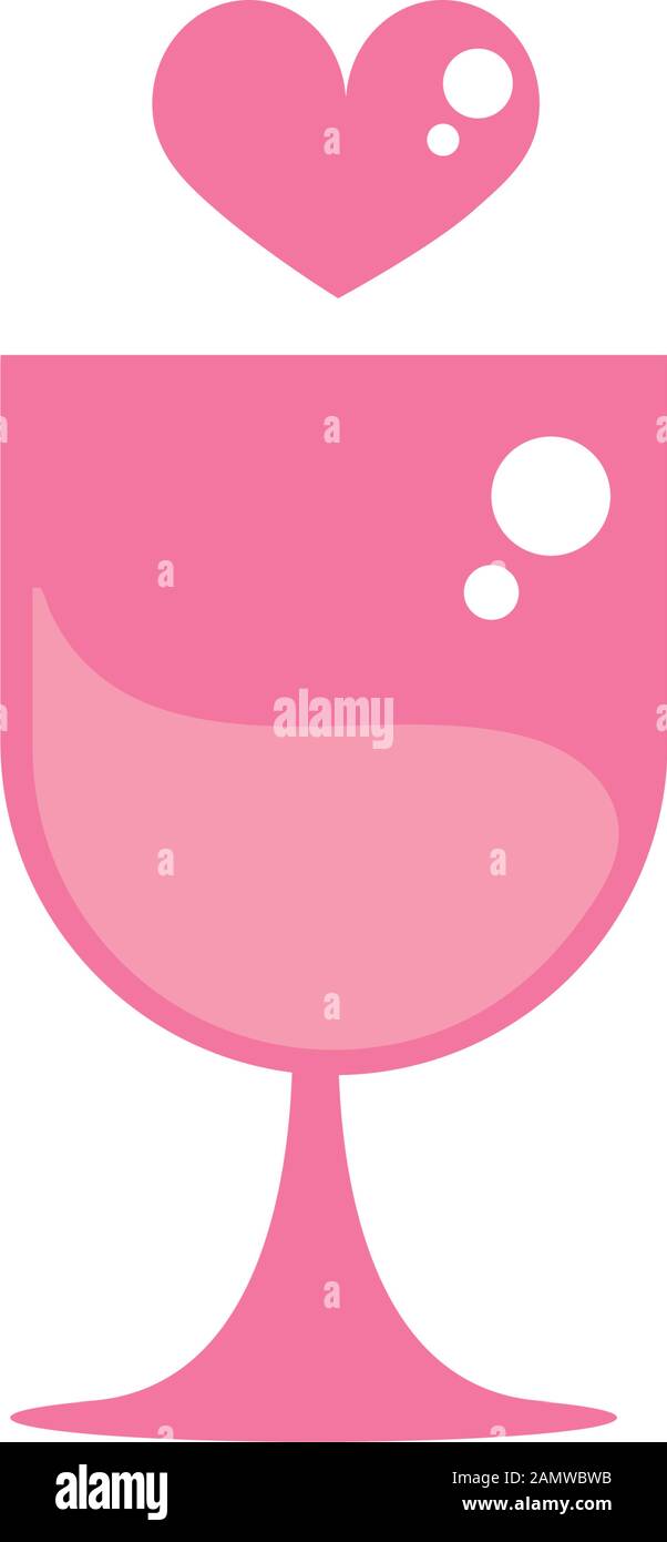 happy valentines day heart romantic drink cup vector illustration pink ...
