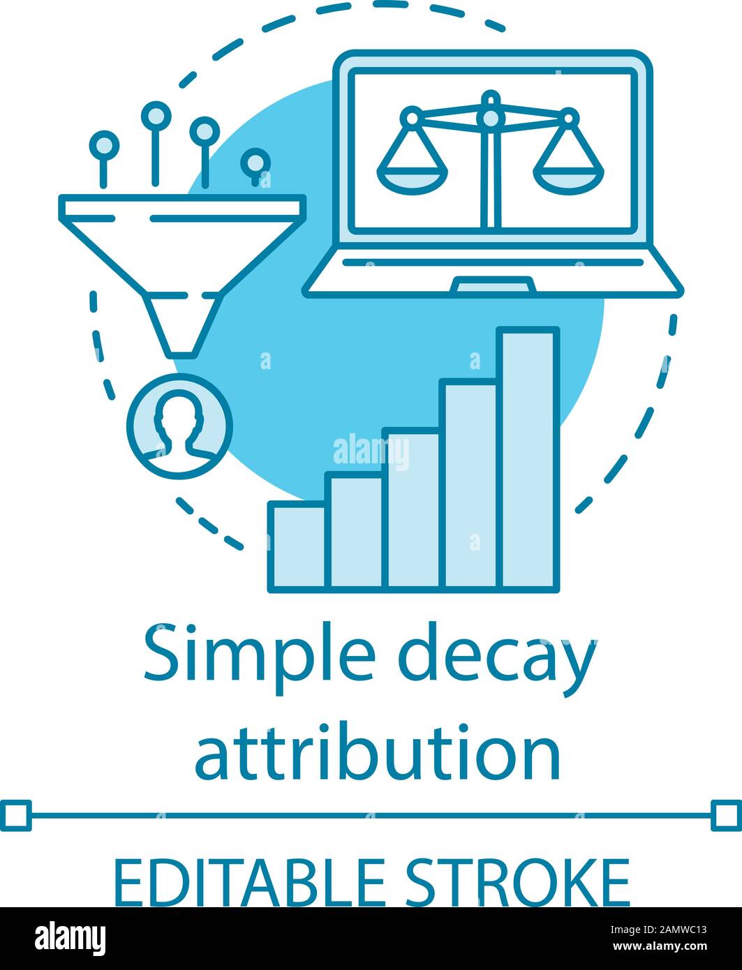 Simply decay attribution blue concept icon. Attribution modeling type ... Simply decay attribution blue concept icon. Attribution modeling type ...