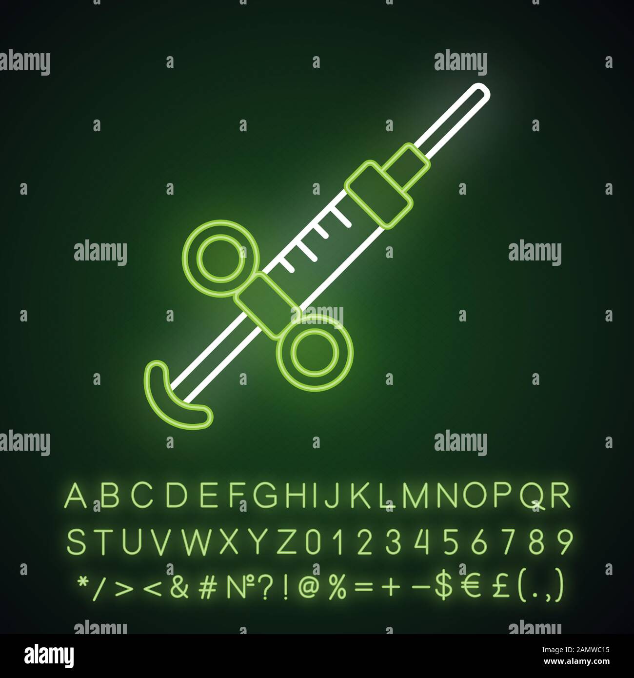 Adrenaline syringe neon light icon. Video game treatment. Medical aid ...
