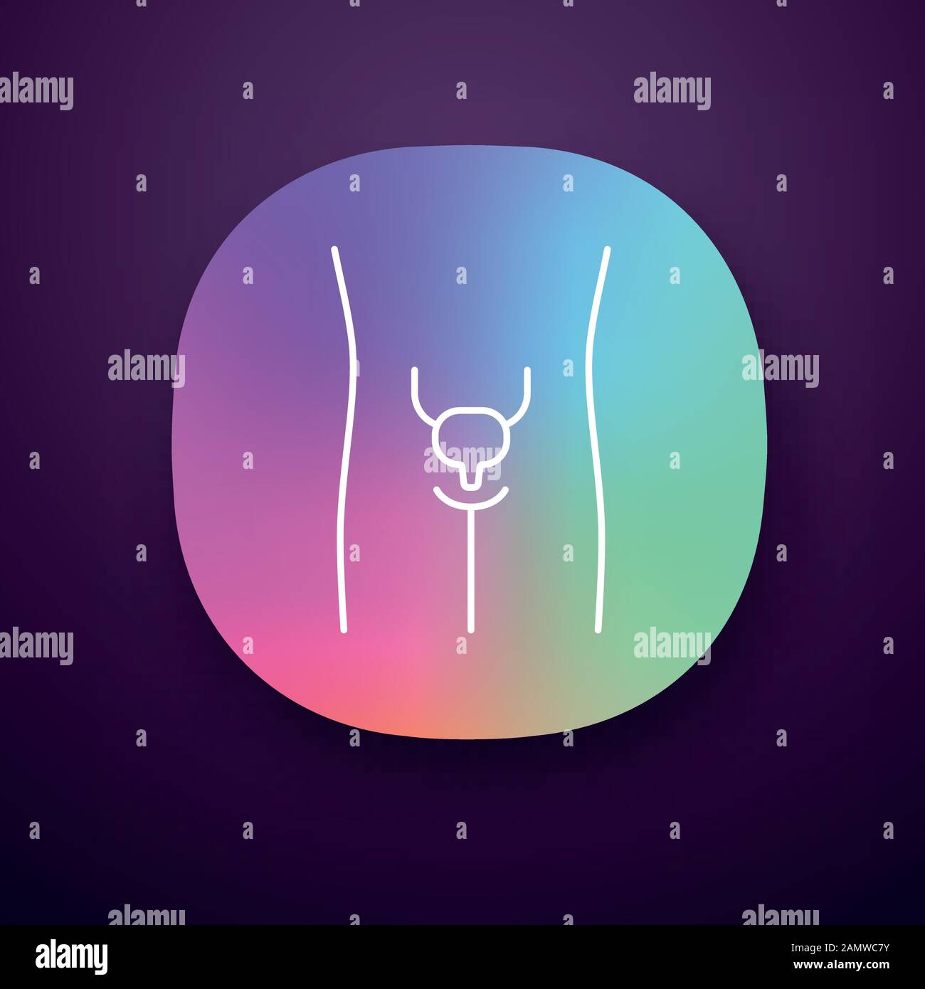 Healthy urinary bladder app icon. Human organ in good health ...