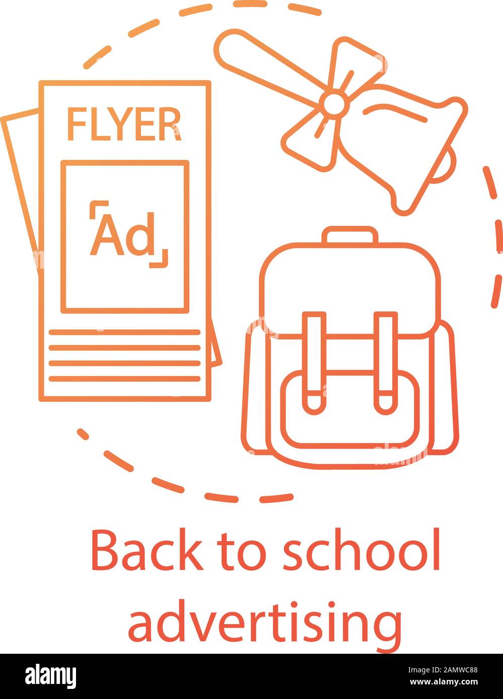 Educational institution advertising concept icon. School promotion idea ...