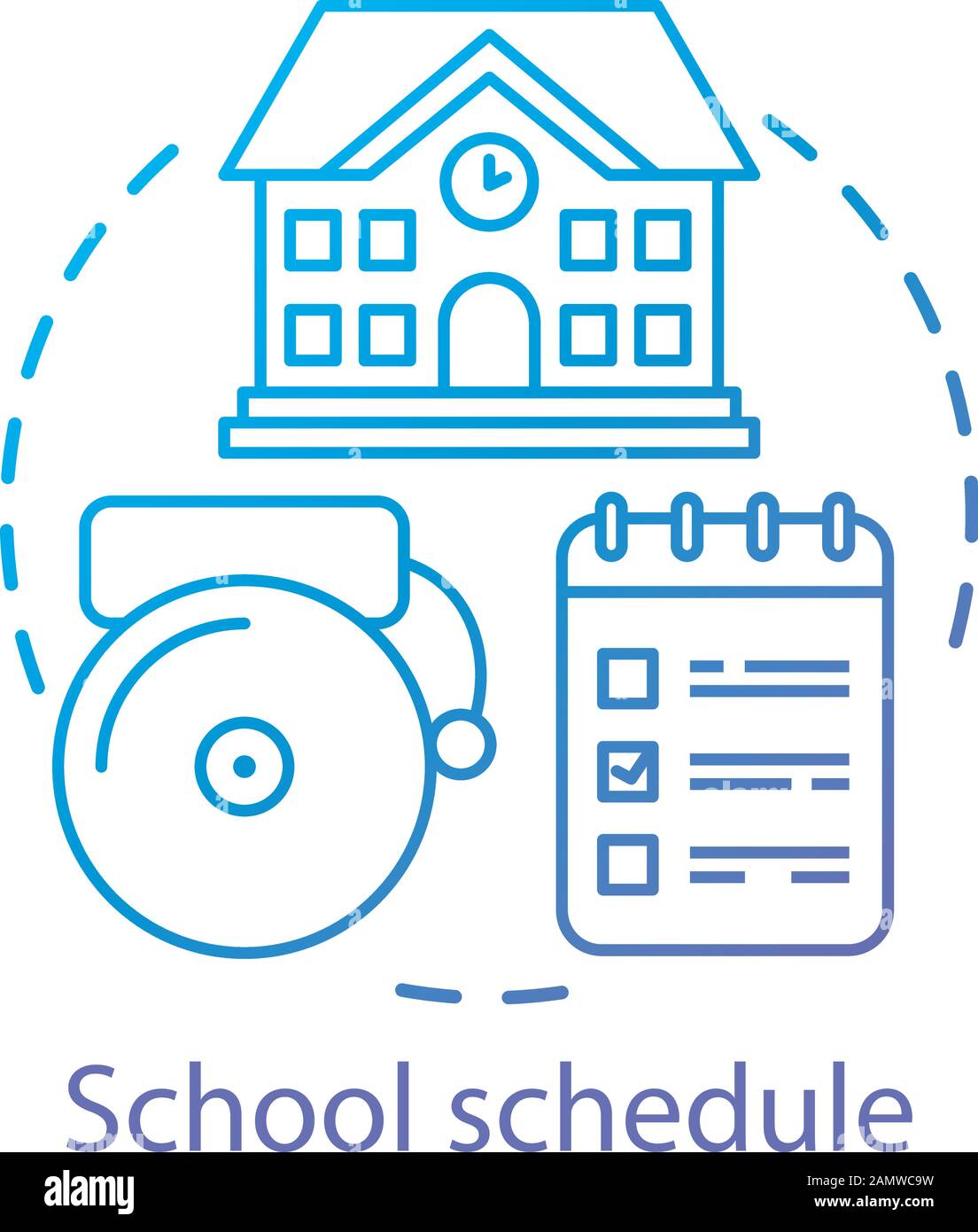 School timetable, schedule concept icon. Educational process ...