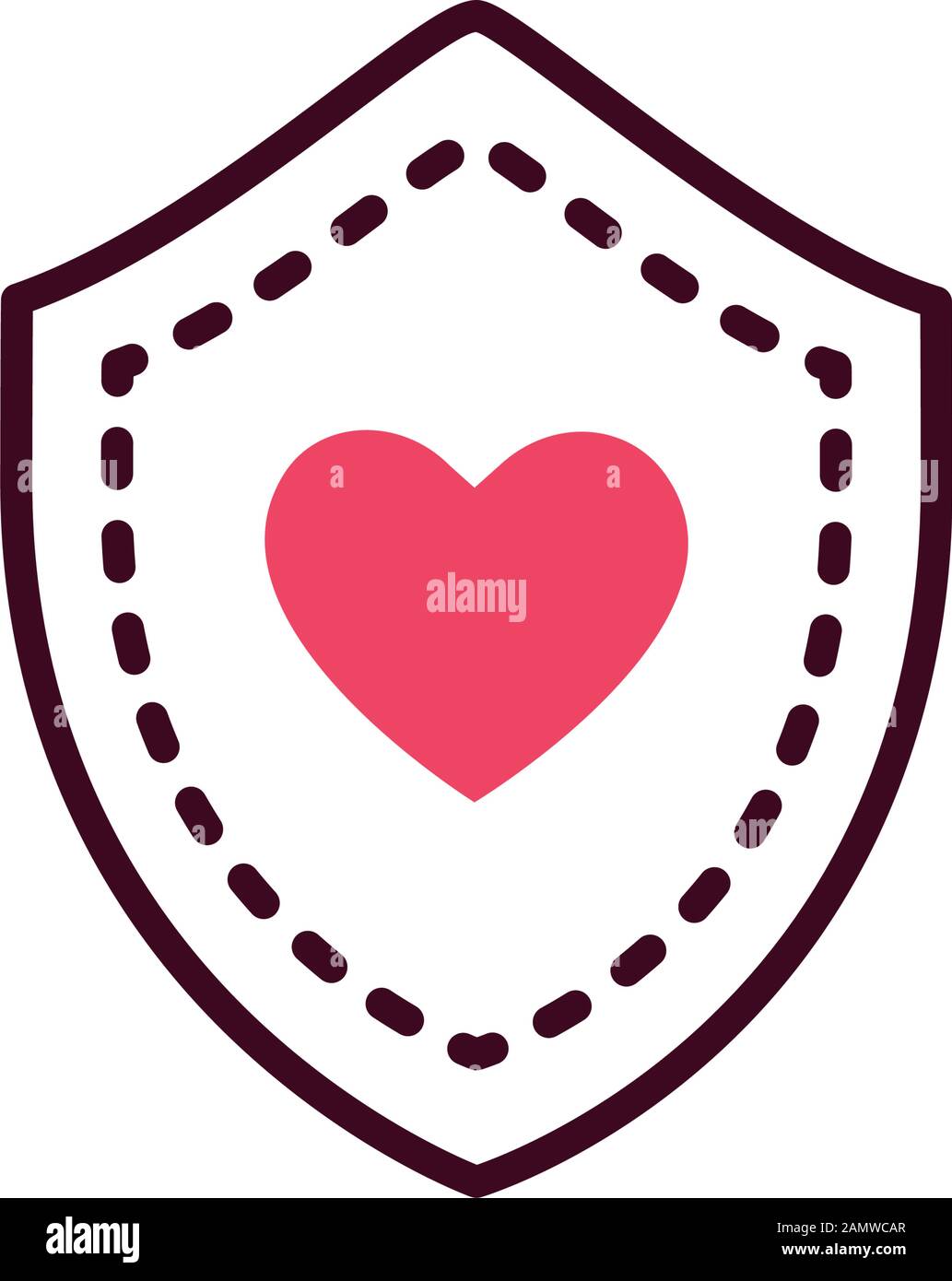Isolated heart inside shield vector design Stock Vector Image & Art - Alamy