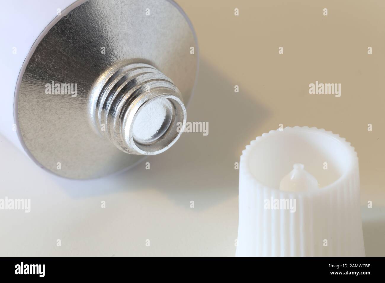 Close-up of a Aluminum Cream Tube. Pharmacy Treatment Stock Photo - Alamy