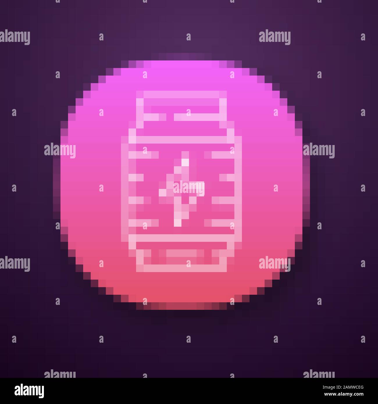 Energy drink app icon. Video game extra life, energy. Recovery levels ...