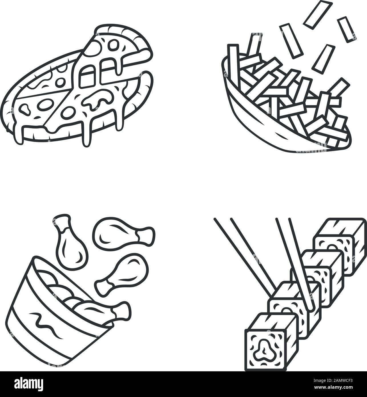 Fried chicken french fries Black and White Stock Photos & Images - Alamy