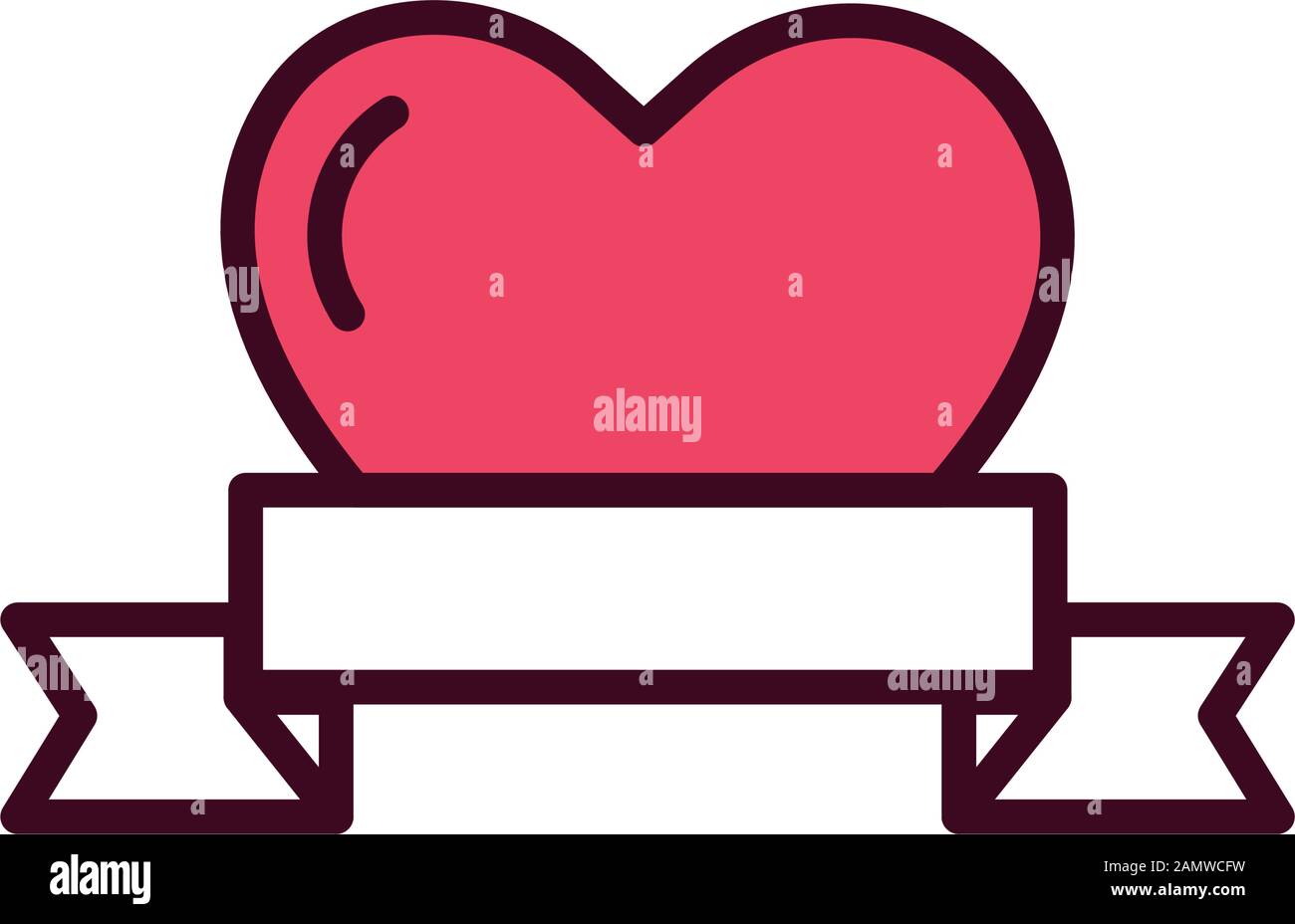 Isolated heart with ribbon vector design Stock Vector Image & Art - Alamy