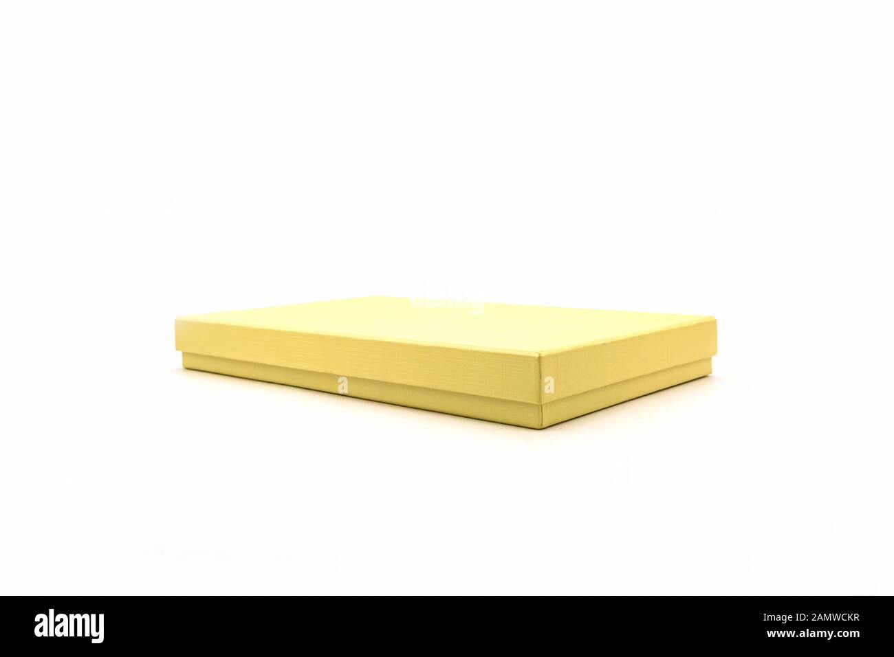 Golden square box on the white background Stock Photo - Alamy