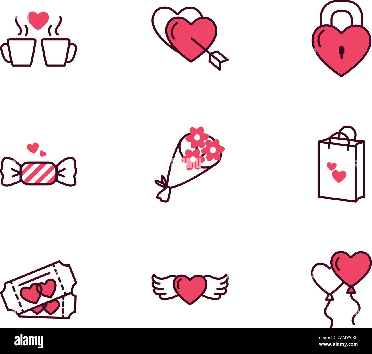 Love and valentines day icon set vector design Stock Vector Image & Art ...