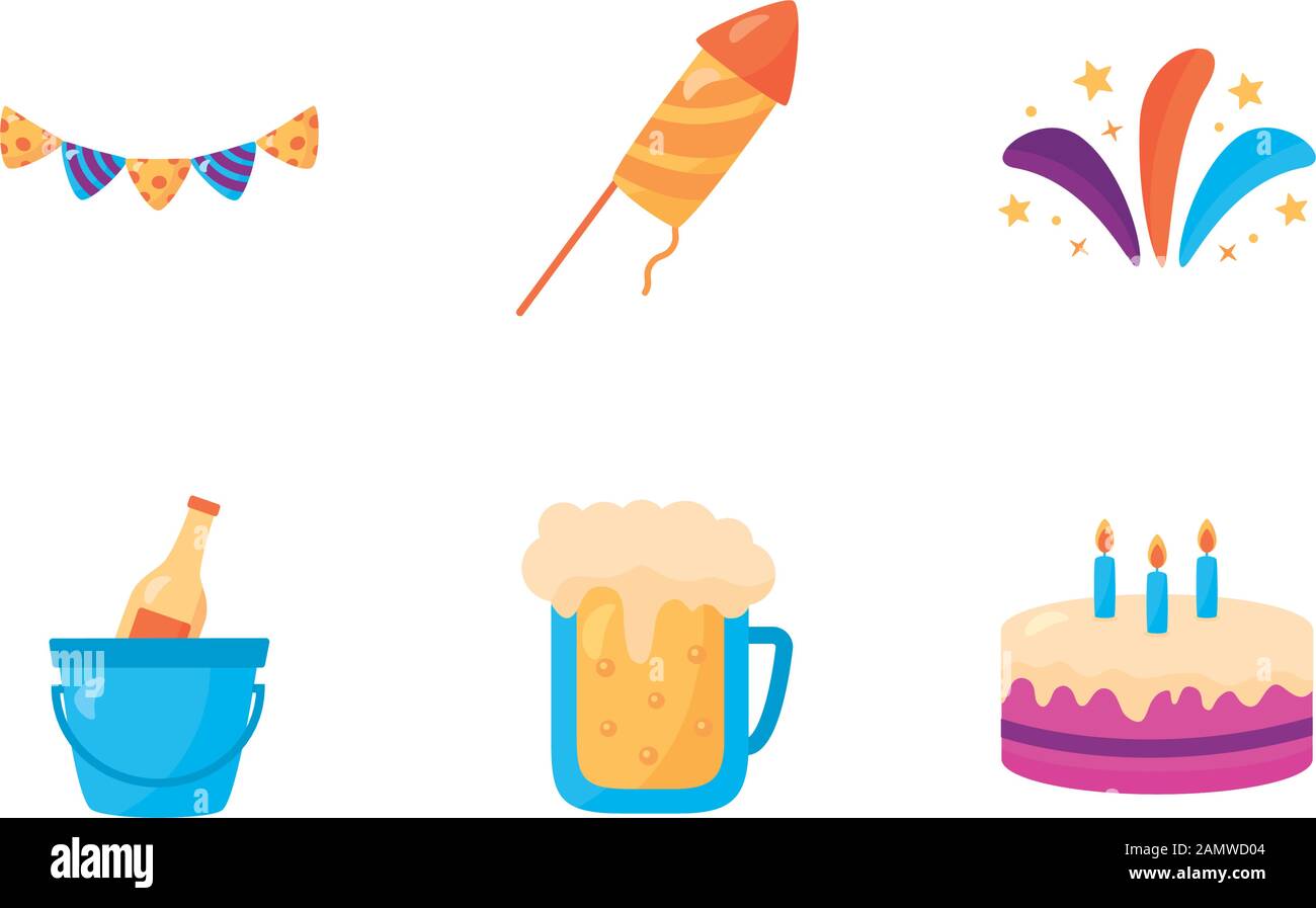 bundle of party celebration icons Stock Vector Image & Art - Alamy