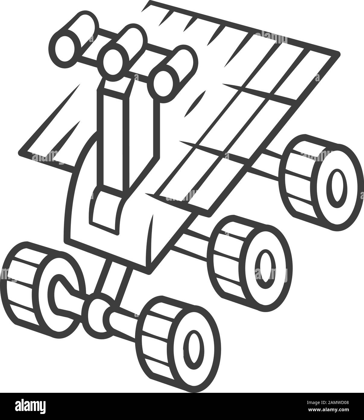 Space Probe Drawing With Wheels