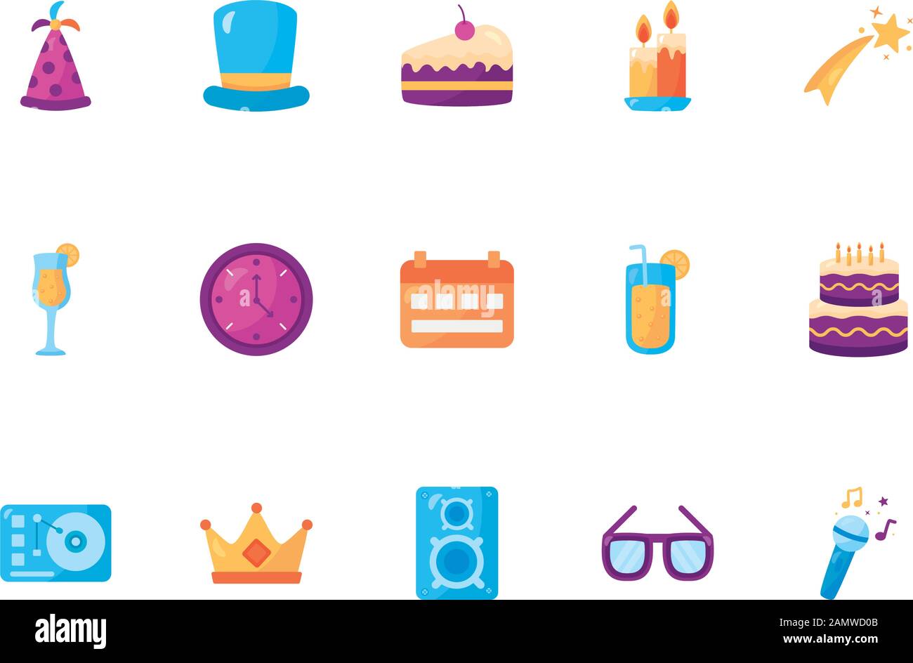 bundle of party celebration icons Stock Vector Image & Art - Alamy