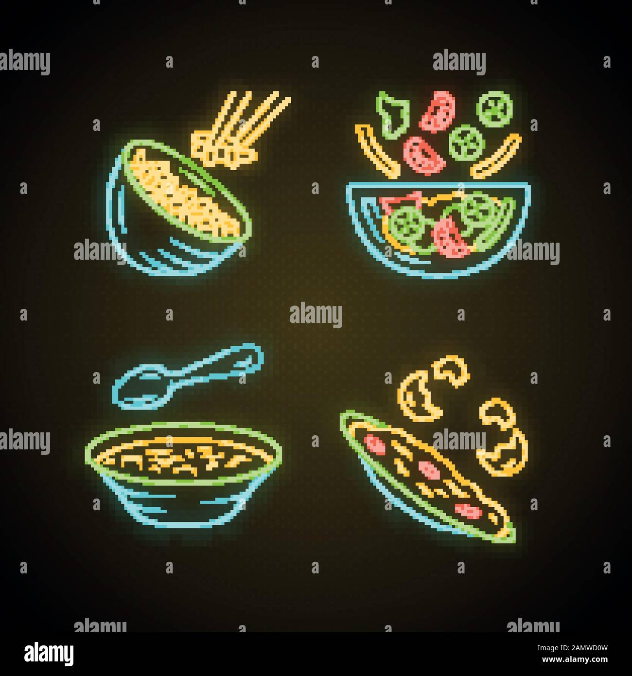 Neon rice Stock Vector Images - Alamy