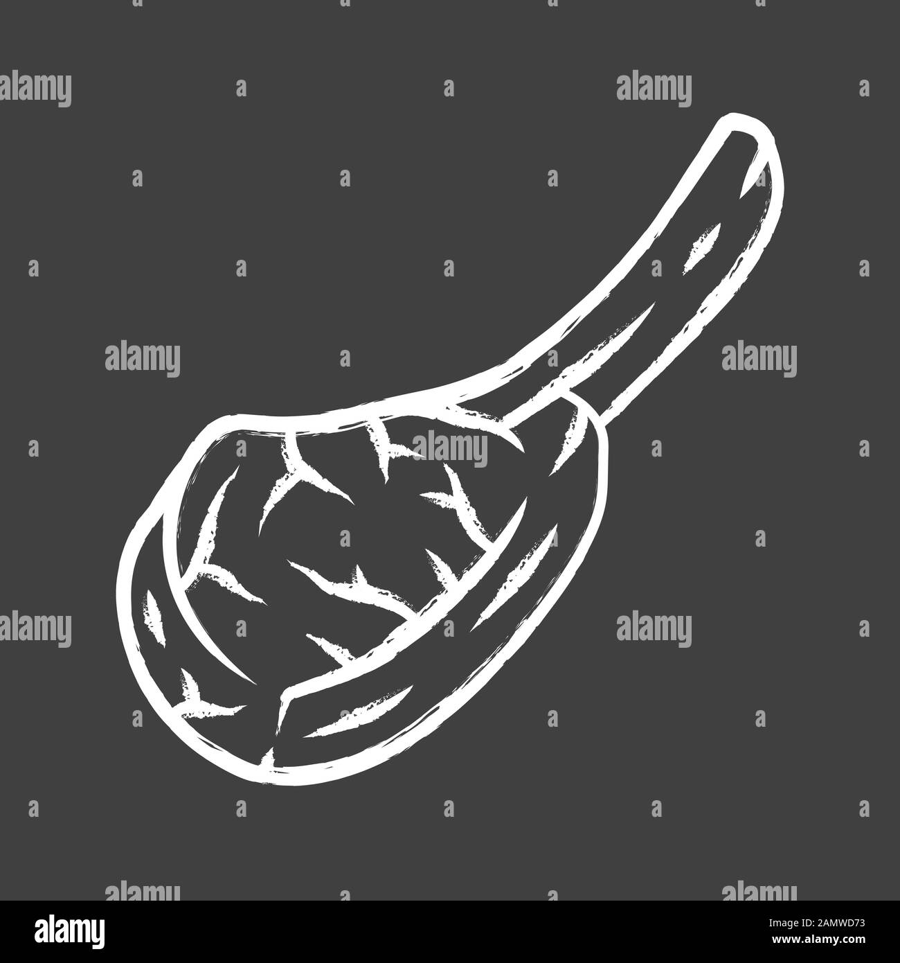 Tomahawk steak chalk icon. Butchers meat. Meat production and sale ...
