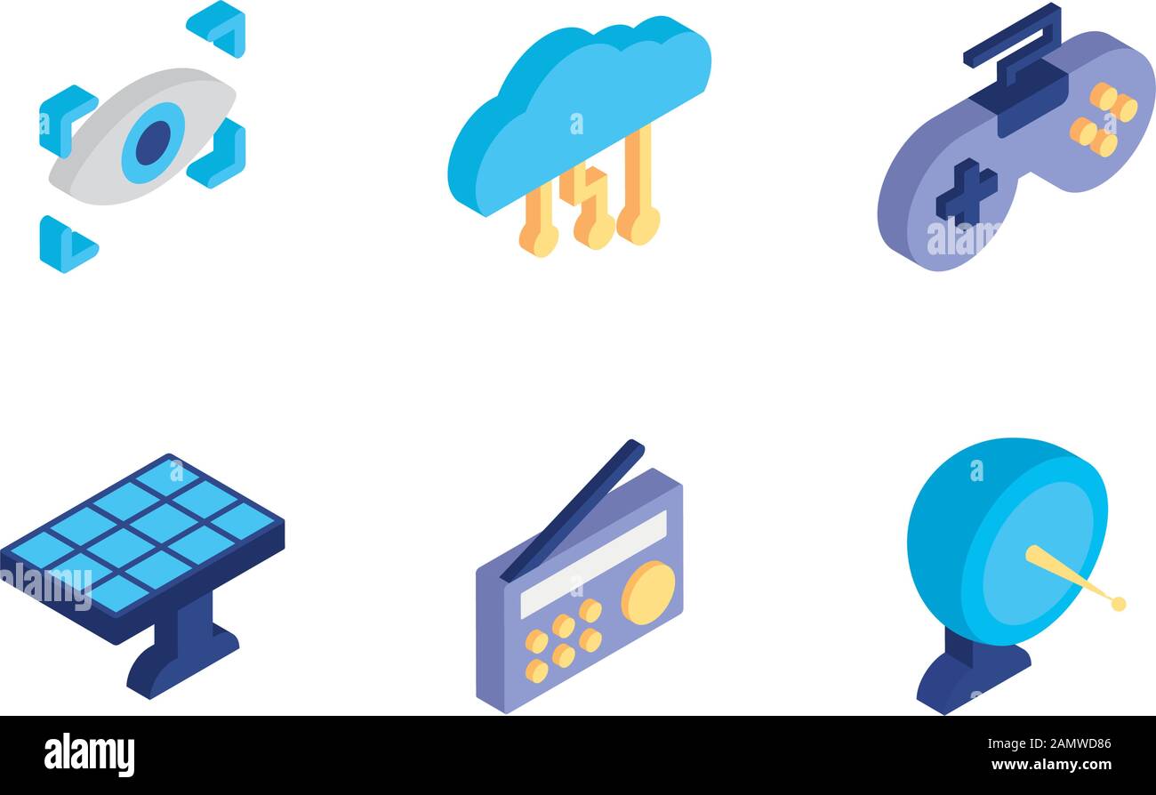 bundle of technology devices icons Stock Vector Image & Art - Alamy