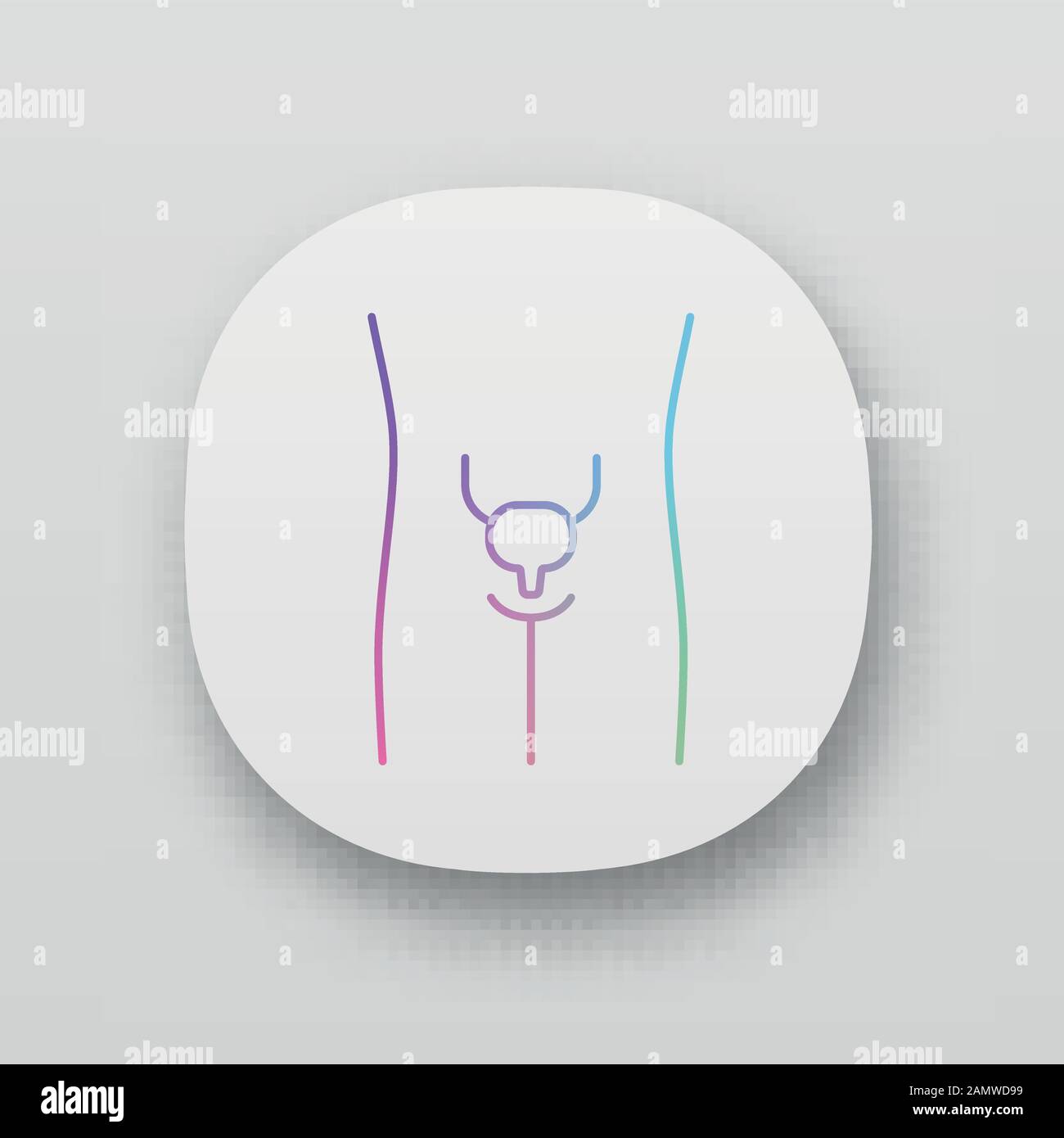 Healthy urinary bladder app icon. Human organ in good health. People ...