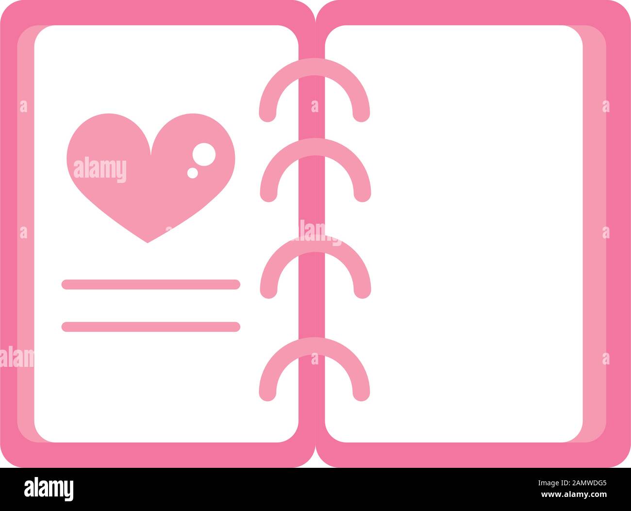 happy valentines day cute notepad with spiral and heart love vector ...