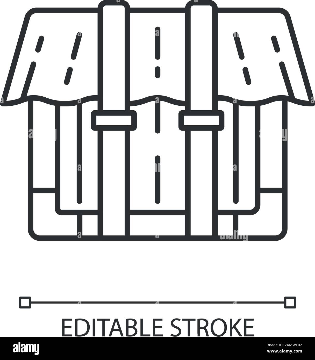 Game package linear icon. Computer game box, parcel, container. Player ...