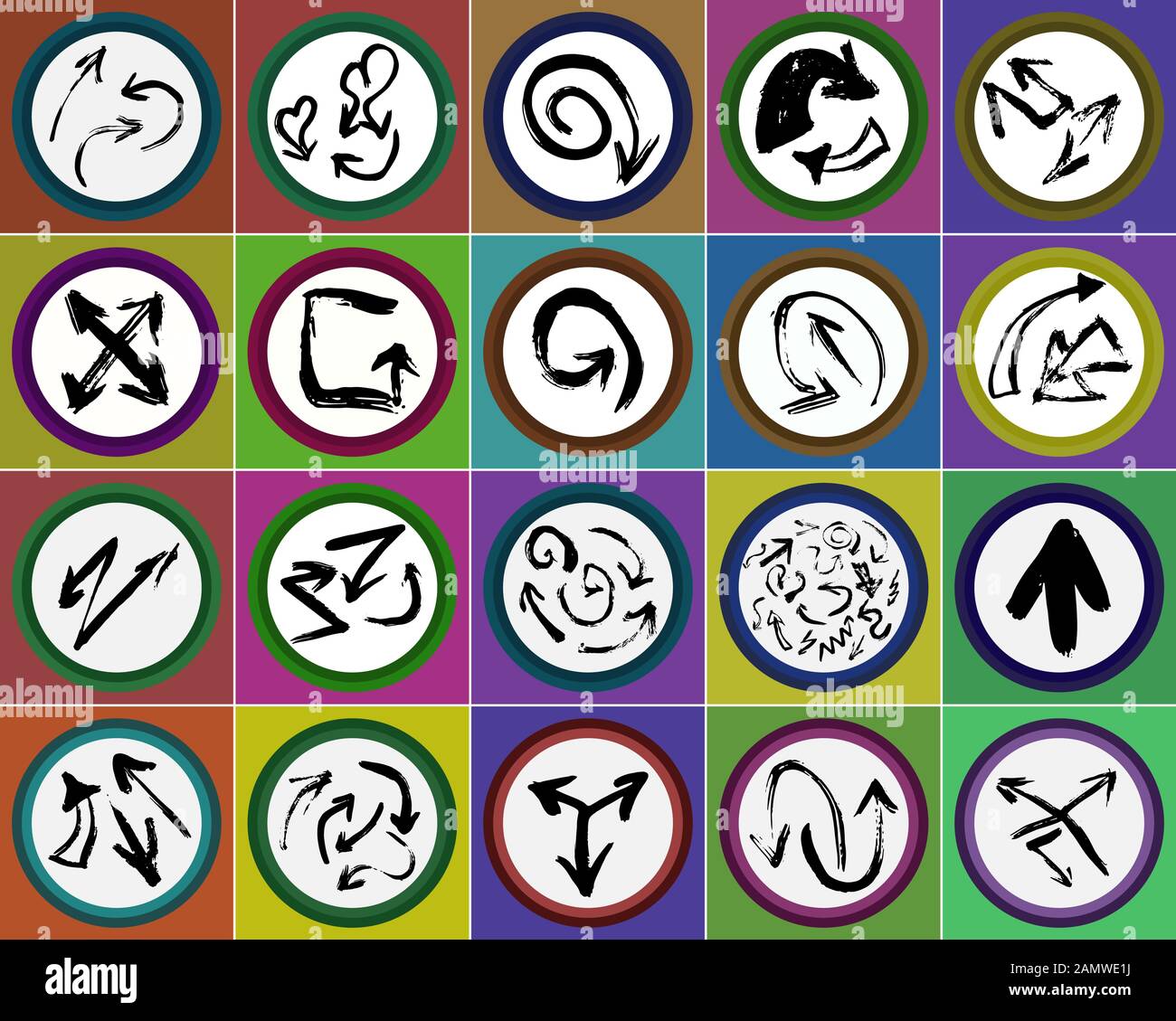 A large set arrows and directional curved lines Stock Vector Image ...